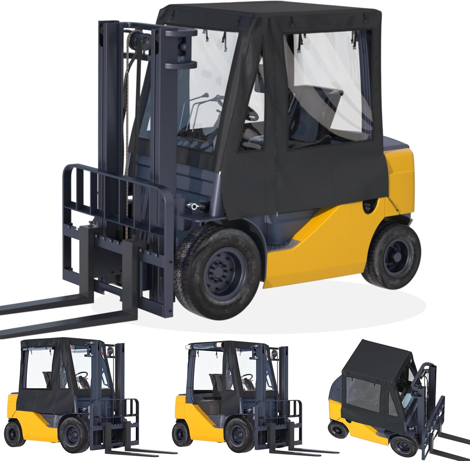 Amazon.co.jp: フォークリフトカバー、フォークリフトキャブレインカバー、600D高耐久防水生地+EVA透明、破れにくく、重量6 ...
