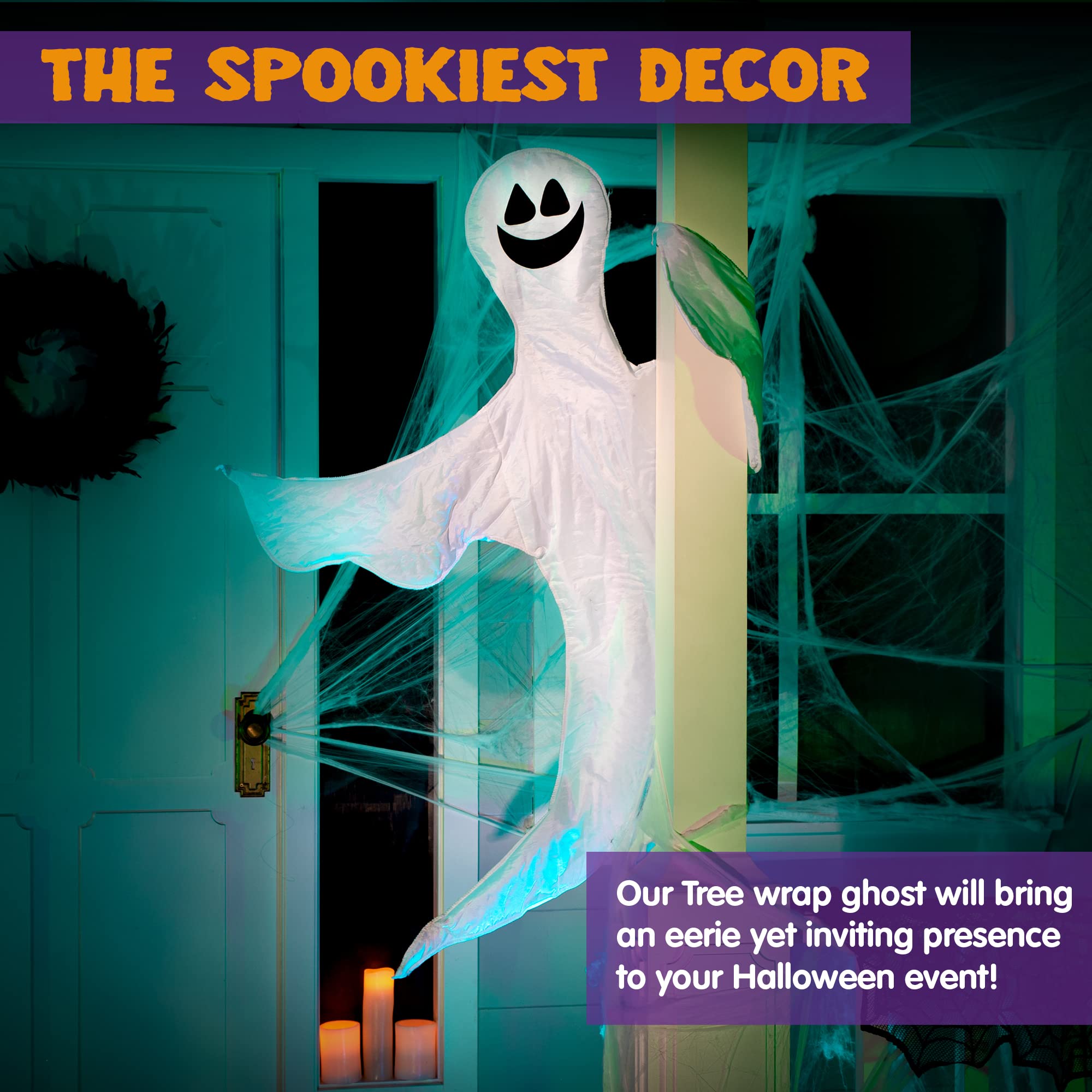 Snapklik.com : Halloween Tree Wrap Ghost Decoration, Smiling Ghost ...