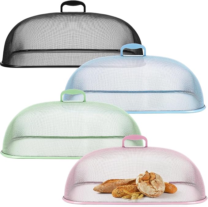 Amazon.com: Hicarer 4 Pcs Metal Mesh Screen Food Cover for Outdoors Set ...