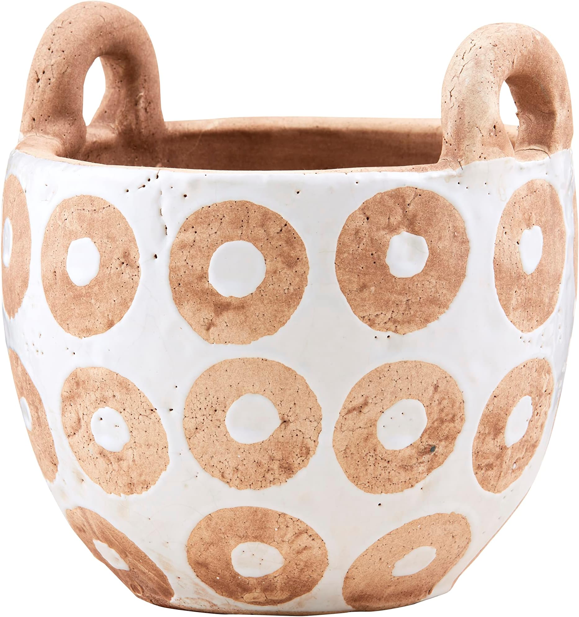 Amazon.com : Mud Pie Circle White Terracotta Pot, Board 13 3/4" x 10 1/ ...