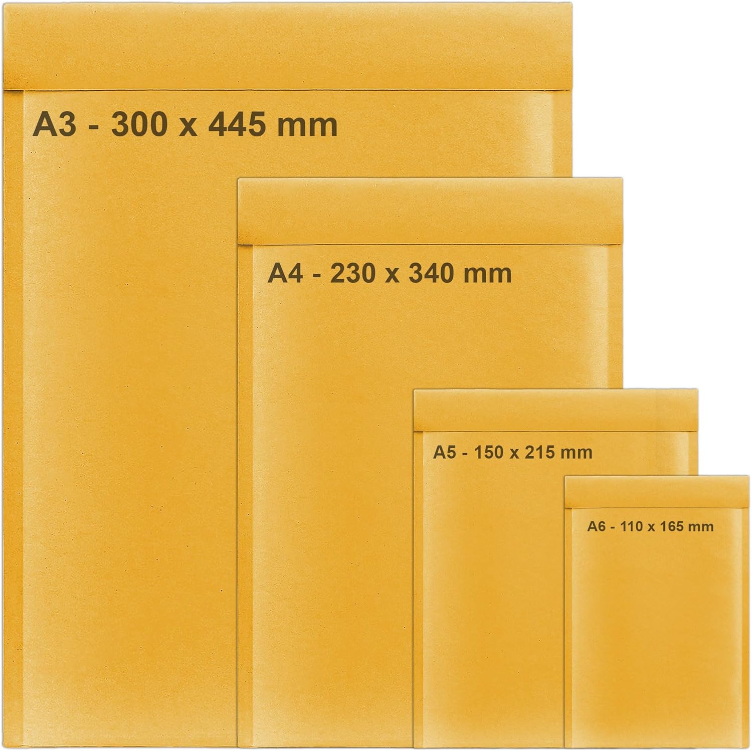 A3 A4 A5 A6 Mix Size Bubble Padded Envelopes for Packaging Postage Peel & Seal Shipping Bag ...