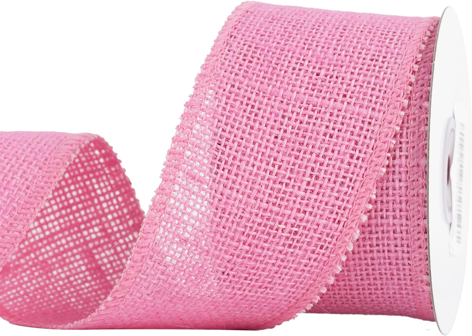 Amazon.com: LWR CRAFTS Natural Burlap Ribbon with Lace (Pink)