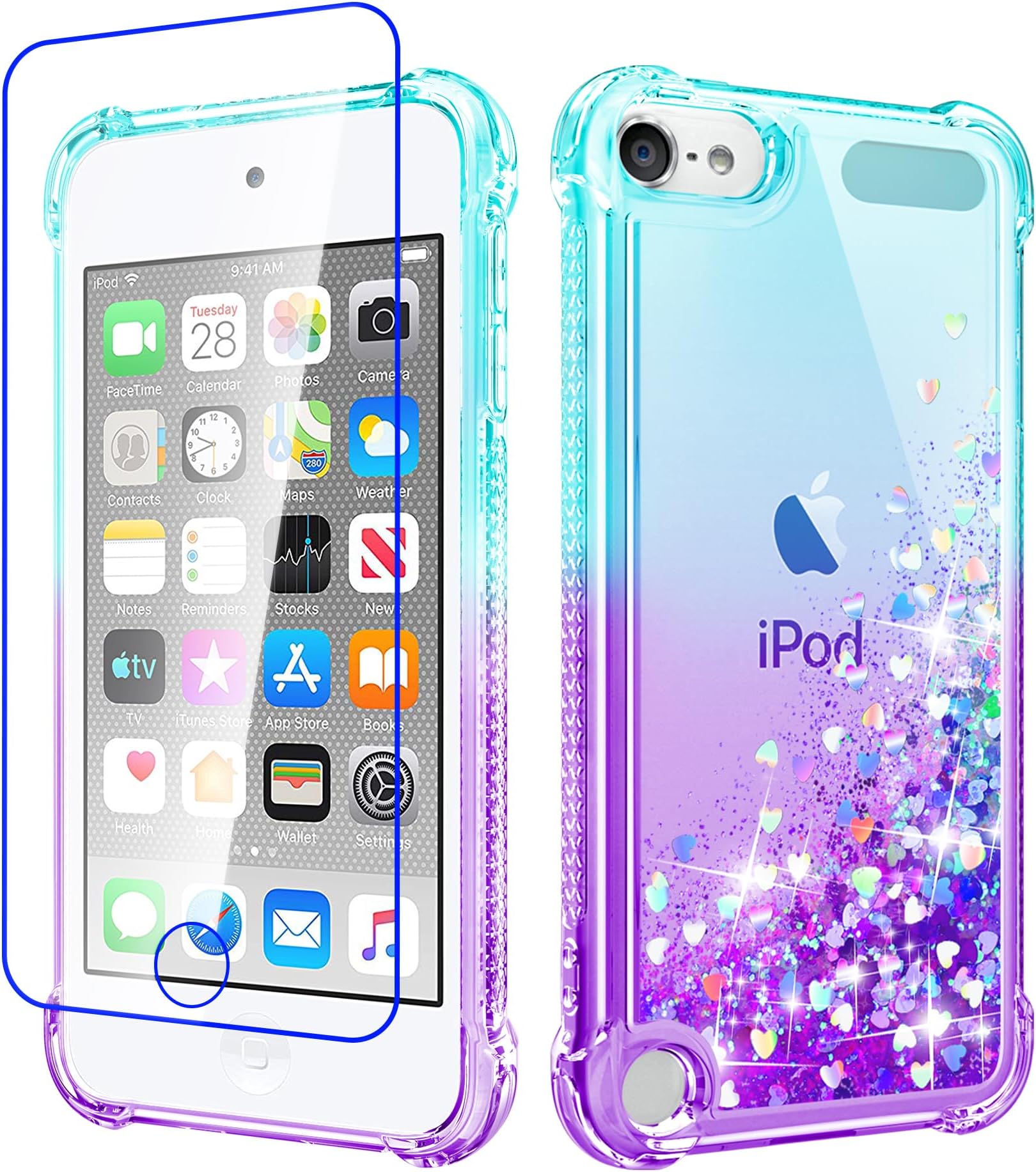 ULAK for iPod 7 Case, iPod Touch 5/6 Case Hybrid 3 Layer Silicone ...