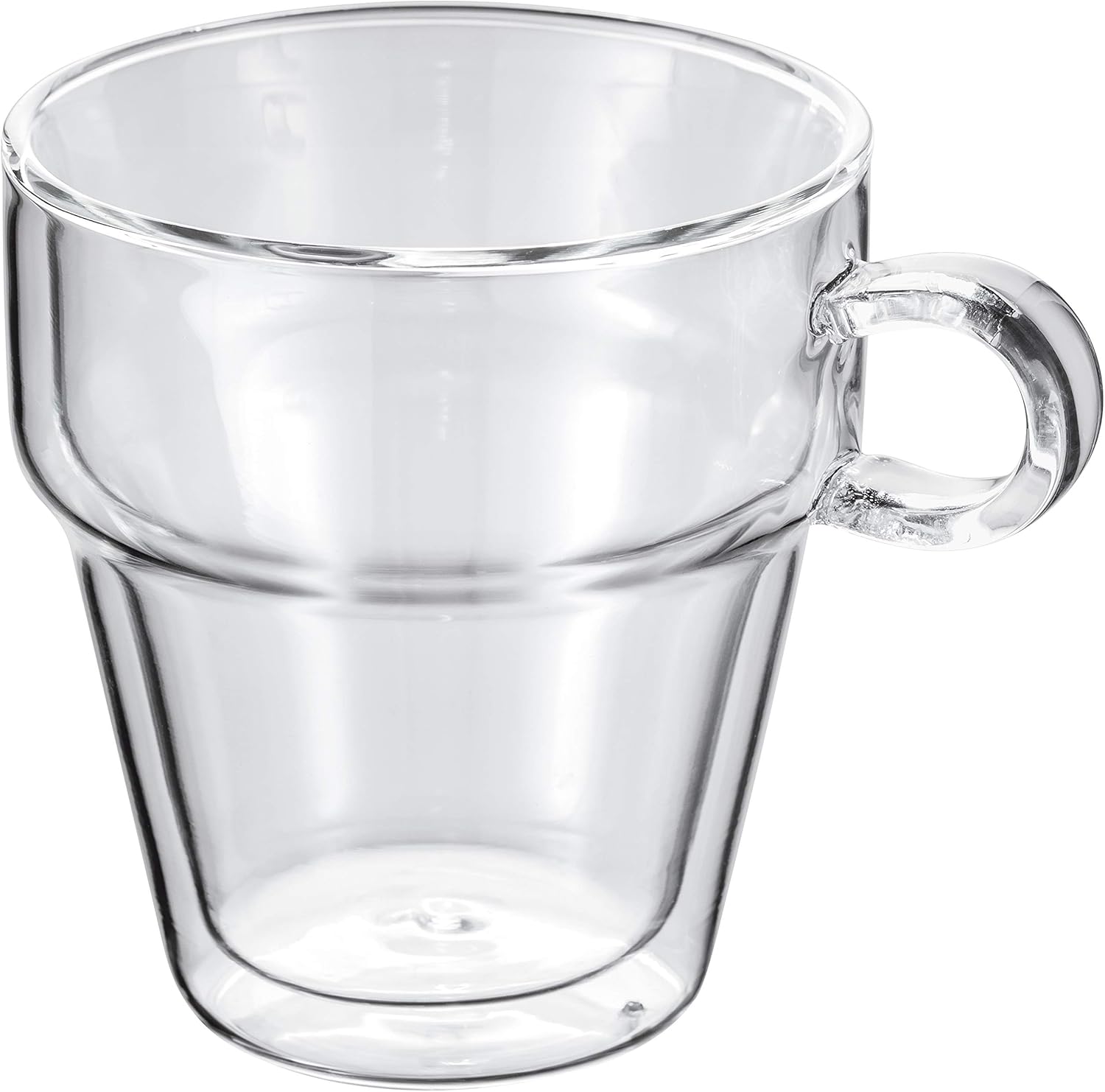 Judge Double Walled Glass Coffee Handled Mugs, Set of 2, 200ml - Vacuum ...