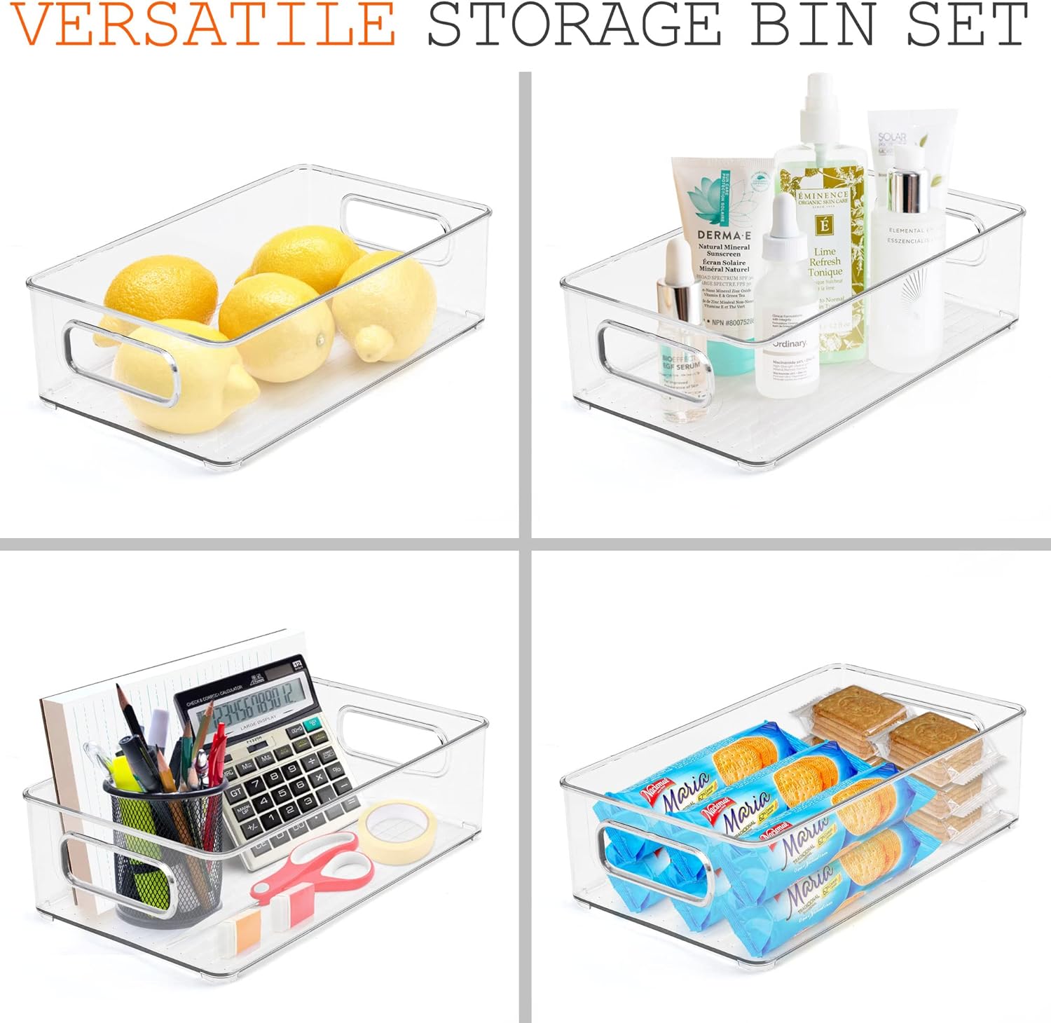 LotFancy Contenedores de almacenamiento de plástico transparente ...