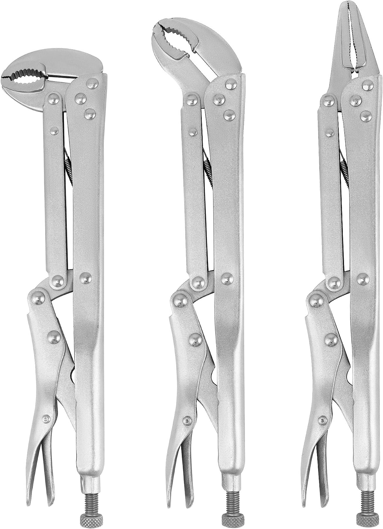3 PC 15" EXTRA LONG LOCKING PLIERS SET w/Straight, 45 & 90 degree Bent ...