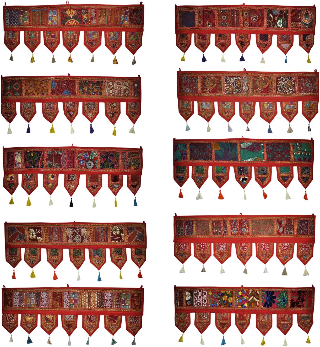 Amazon.com: Lalhaveli Embroidery Patchwork Design Indian Cotton Window ...