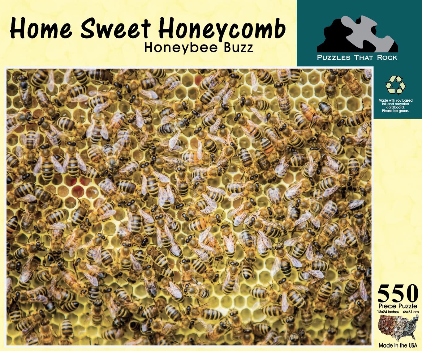 Amazon.com: Home Sweet Honeycomb - 550 Piece Adult BEE Puzzle : Toys ...