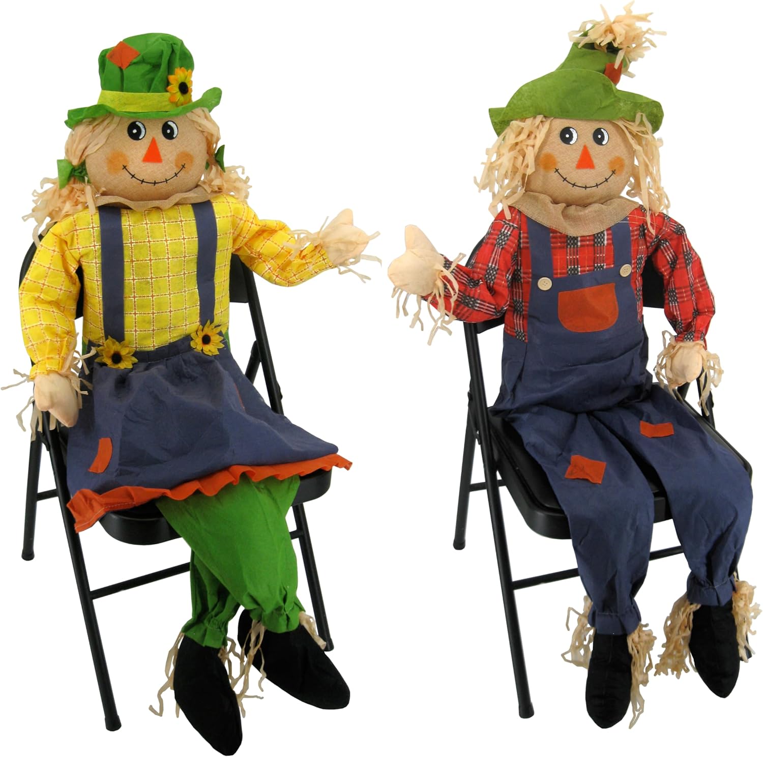 Amazon.com: RZ Express Studios 63"& 60" Scarecrow Large Sitting Couple ...