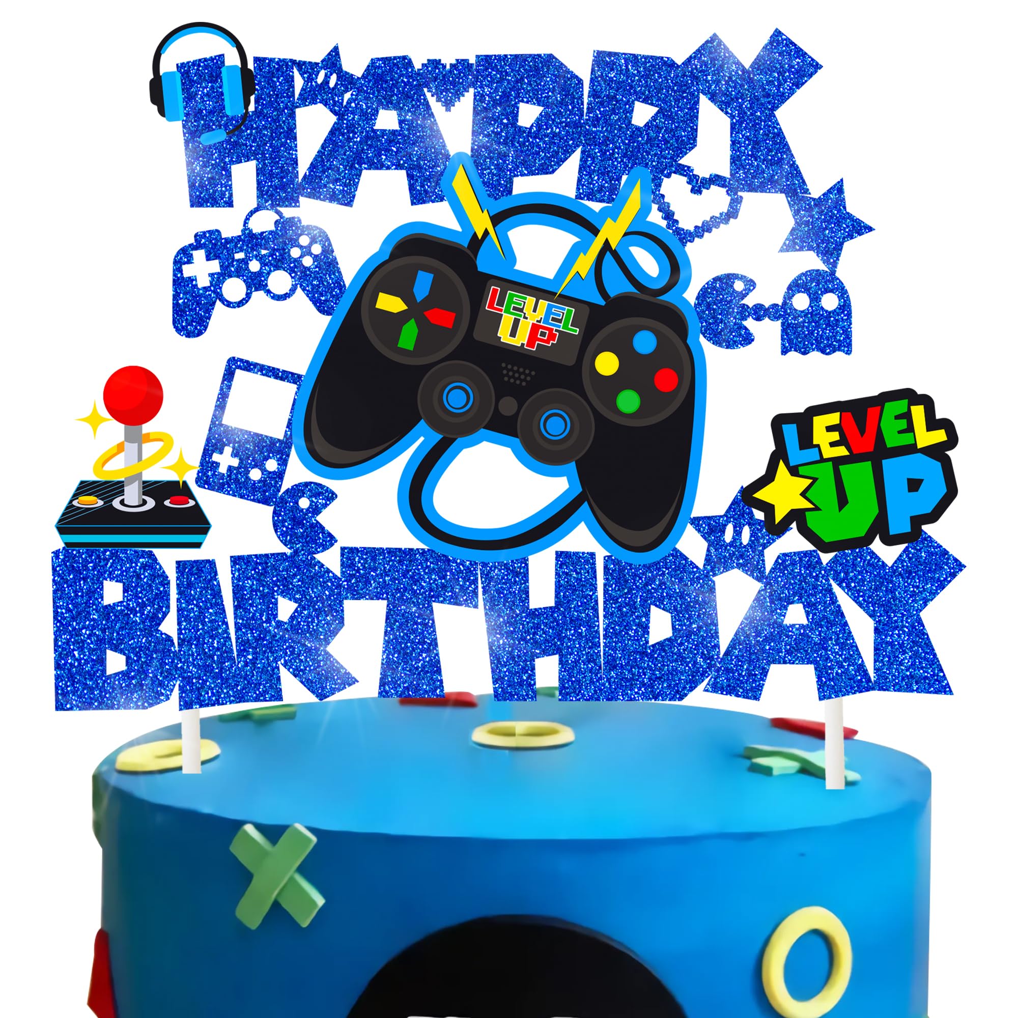 Snapklik.com : Video Game Birthday Cake Topper Game On Controllers ...