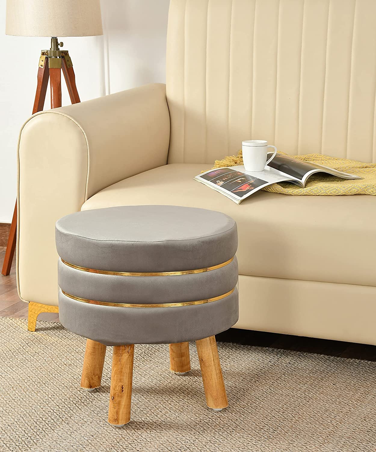 Ereteken ART Ottoman Round Small Foot Rest Stool for Living Room Office ...