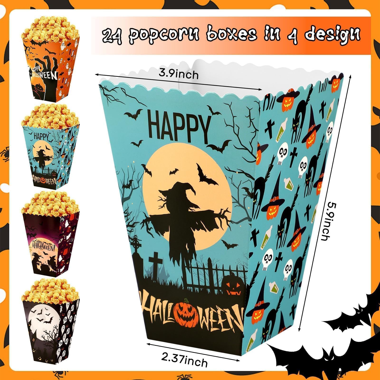 Snapklik.com : DECYOOL 24 Pcs Halloween Popcorn Boxes, Hocus Pocus ...