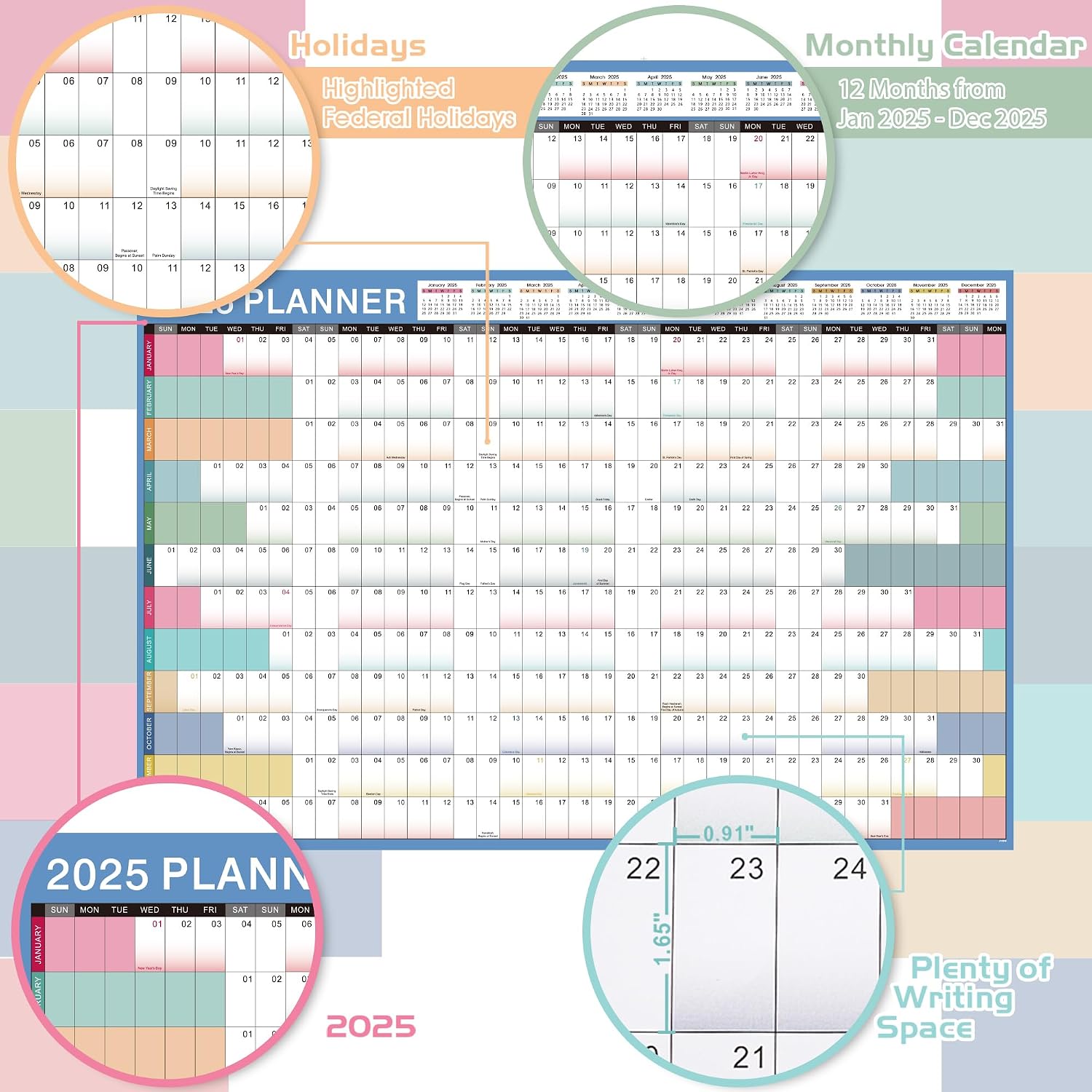 2025 Yearly Wall Calendar - Yearly Wall Calendar Australia | Ubuy