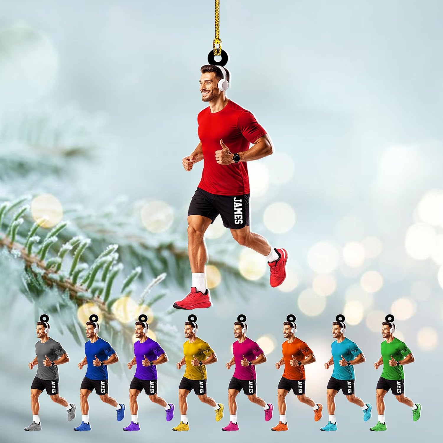 Amazon.com: Personalized Runner Ornament, Name Running Ornaments ...