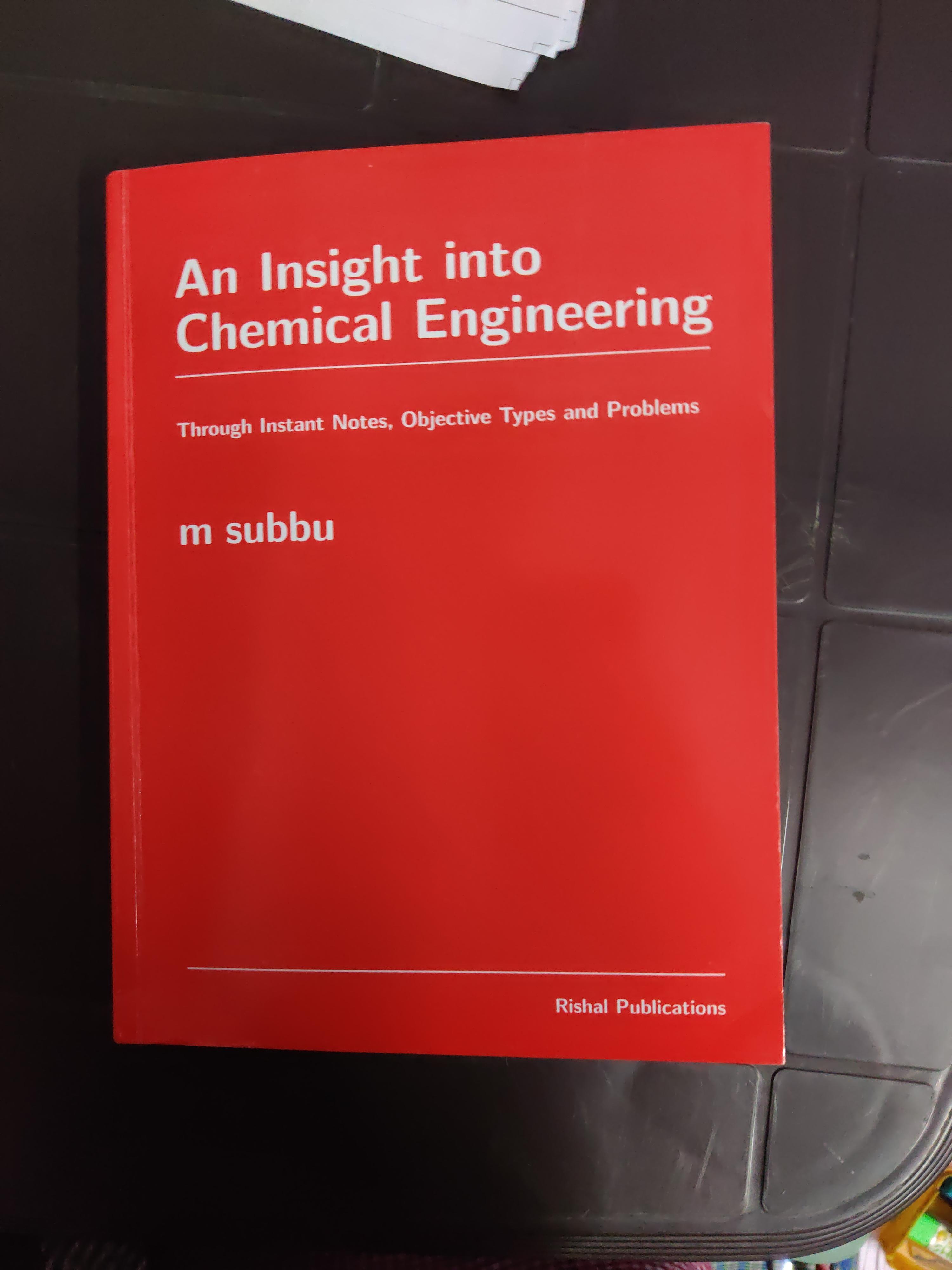 Buy AN INSIGHT INTO CHEMICAL ENGINEERING Book Online at Low Prices in ...