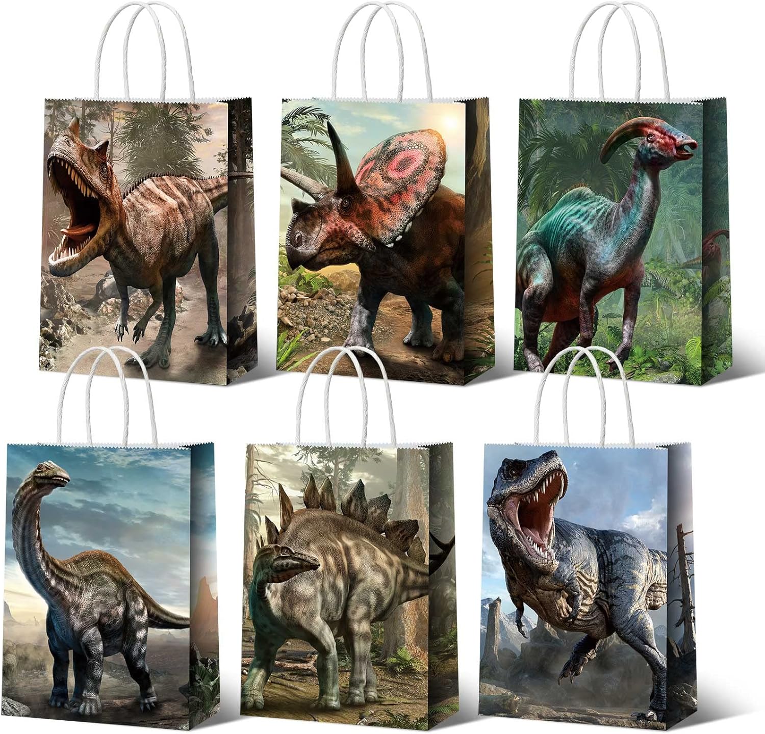 Amazon.com: Funrous Dinosaur Gift Party Favor Dino Treat Bags Dinosaur ...