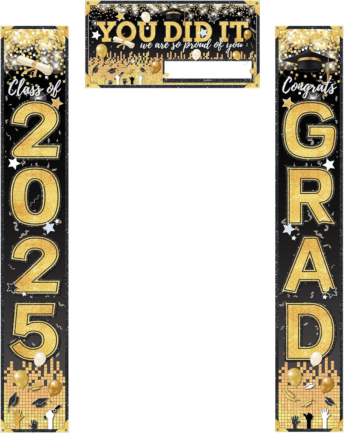 Amazon.com: 3pcs 2025 Graduation Banners DIY, Congrats Grad Door ...