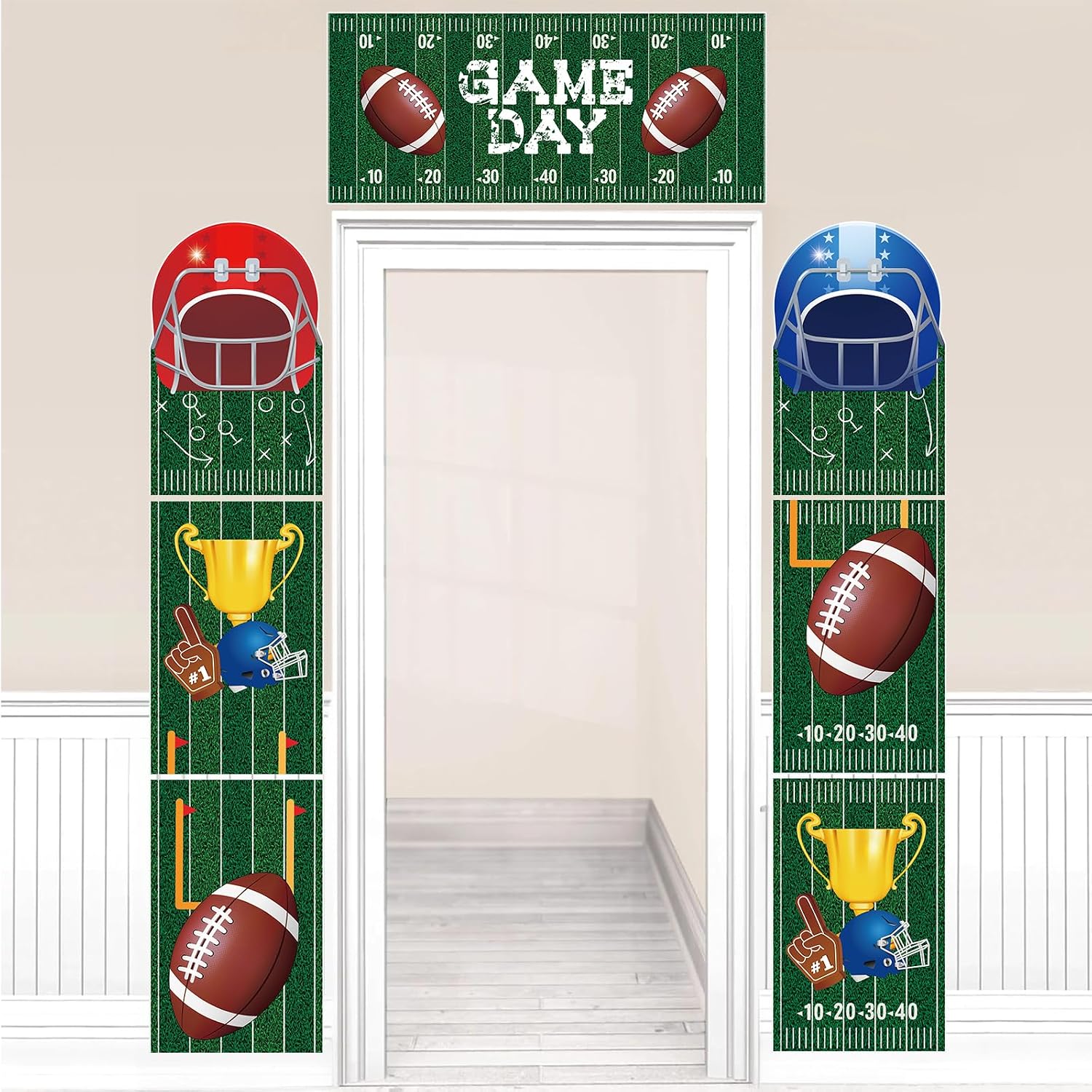 Amazon.com: Football Party Decorations - Football Door Porch Banner ...