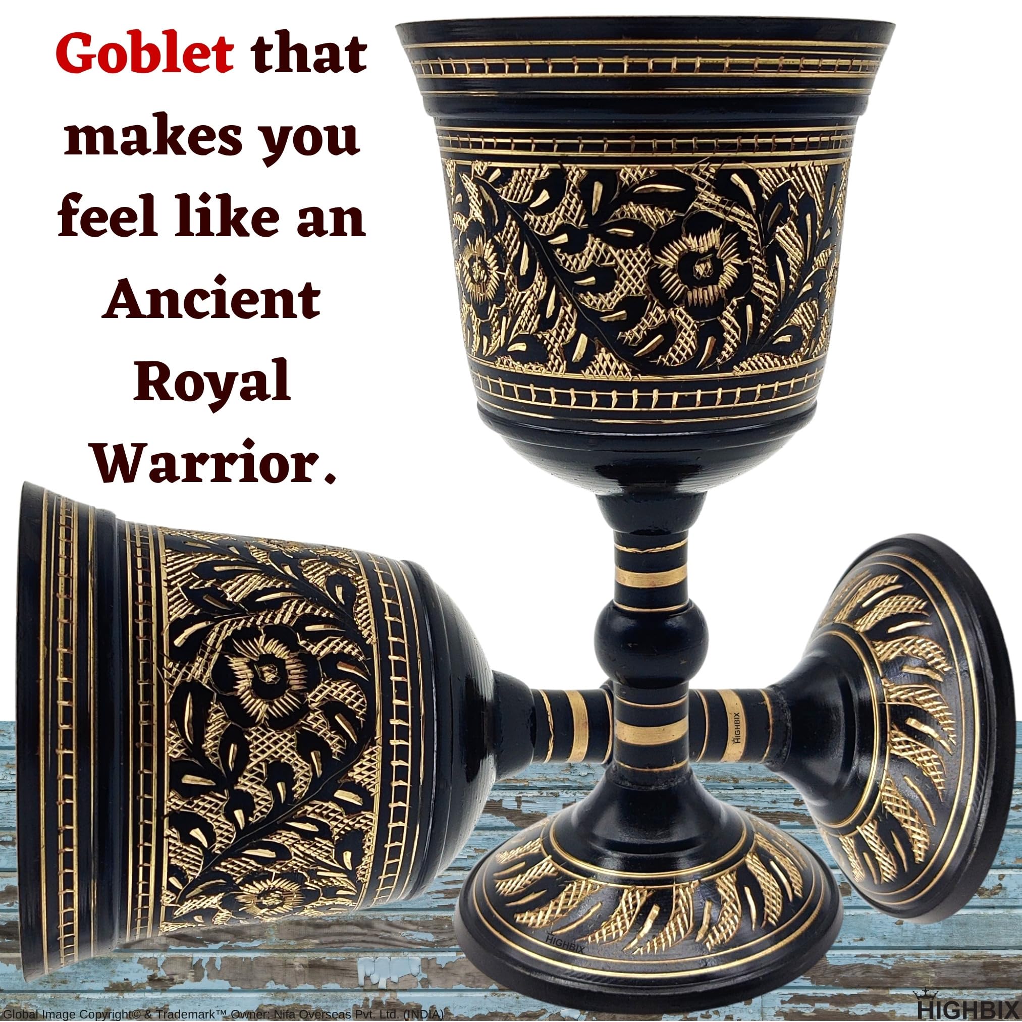 Snapklik.com : HIGHBIX Royal Wine Goblet Solid Brass Handmade Premium ...