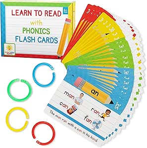Amazon.com: Phonics Flash Cards - Learn to Read in 20 Phonic Stages - Digraphs CVC Blends Long ...