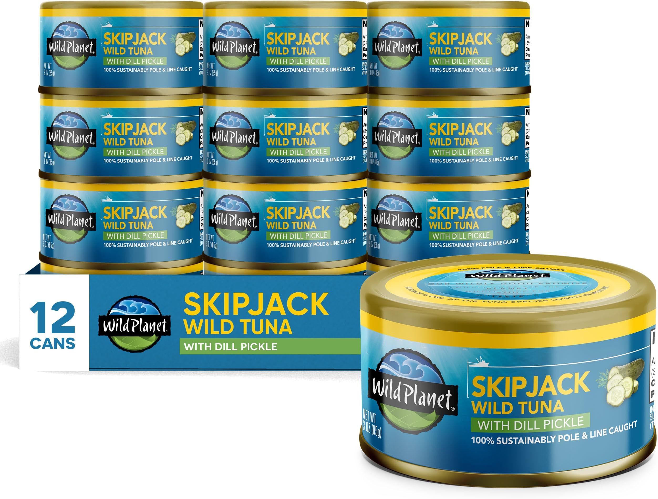 Amazon.com : Wild Planet Wild Skipjack Tuna with Dill Pickle Tinned ...