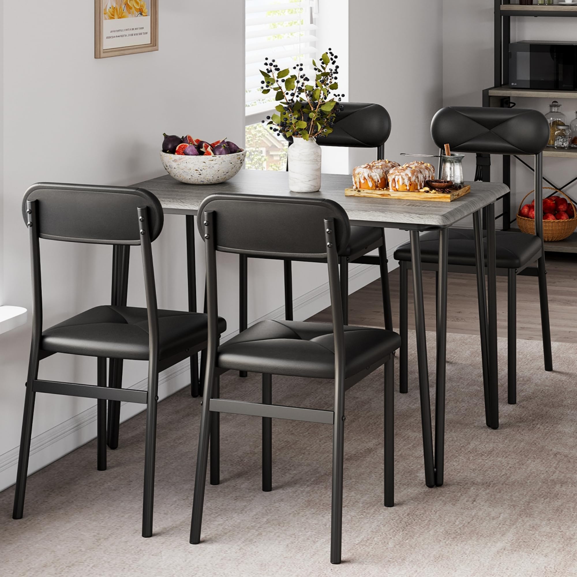 Amazon.com - 5 Piece Dining Table Set for 4, Kitchen Table and Chairs ...
