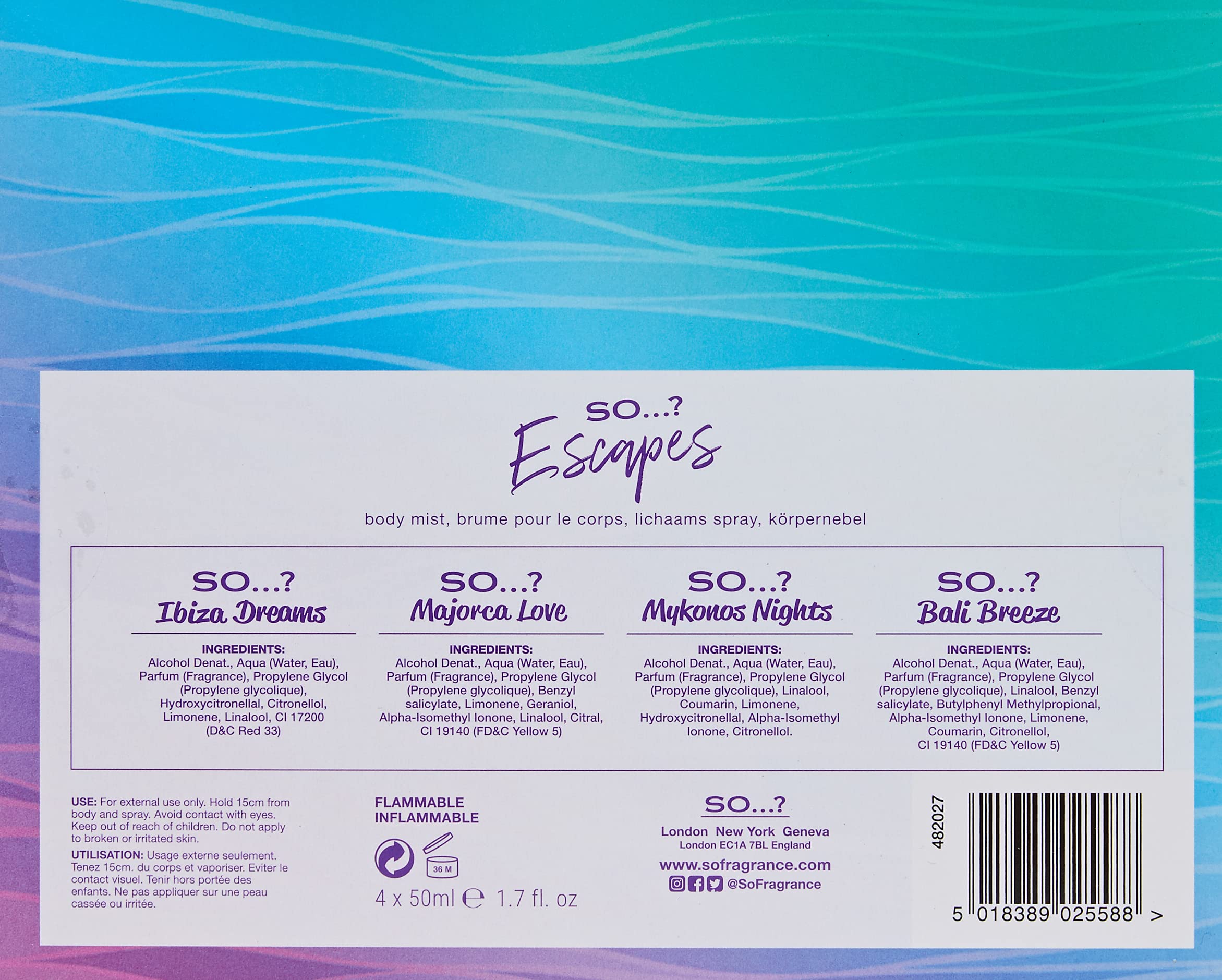 Buy So…? Summer Escapes Womens Gift Set, Body Mist Fragrance Spray ...