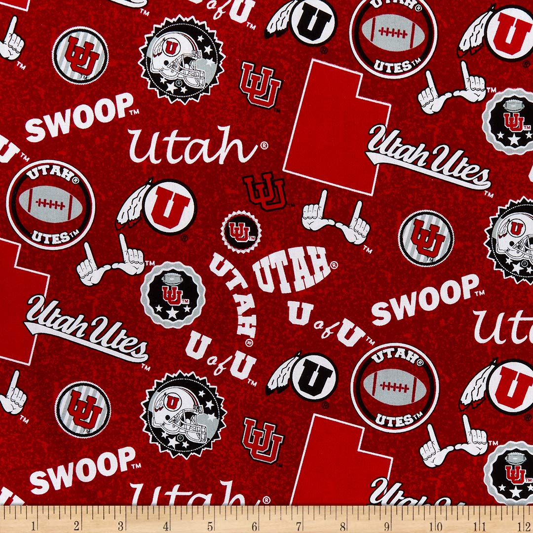 Amazon.com: NCAA Utah Utes Home State Cotton Multi, Fabric by the Yard ...