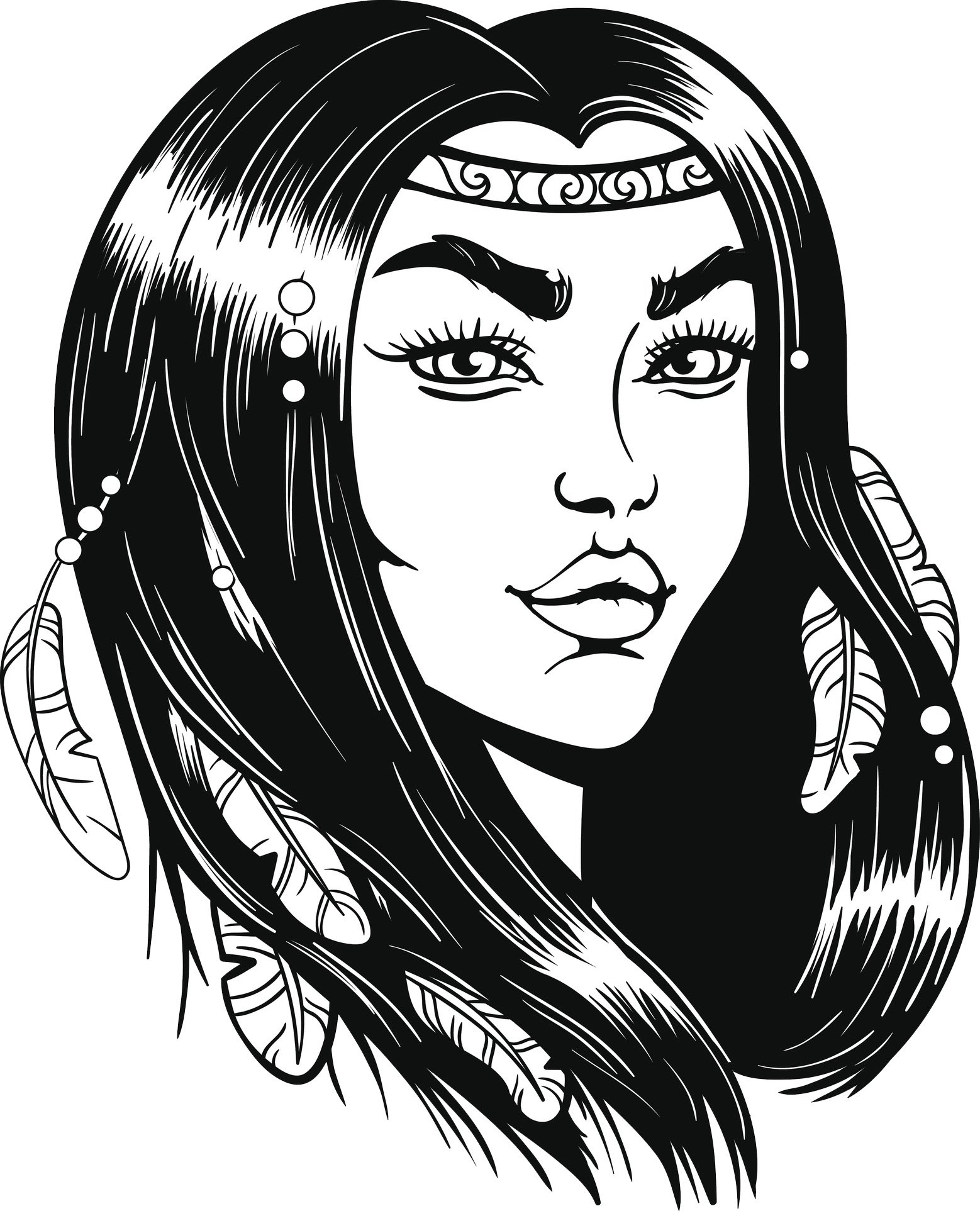 Native American Princess Drawing