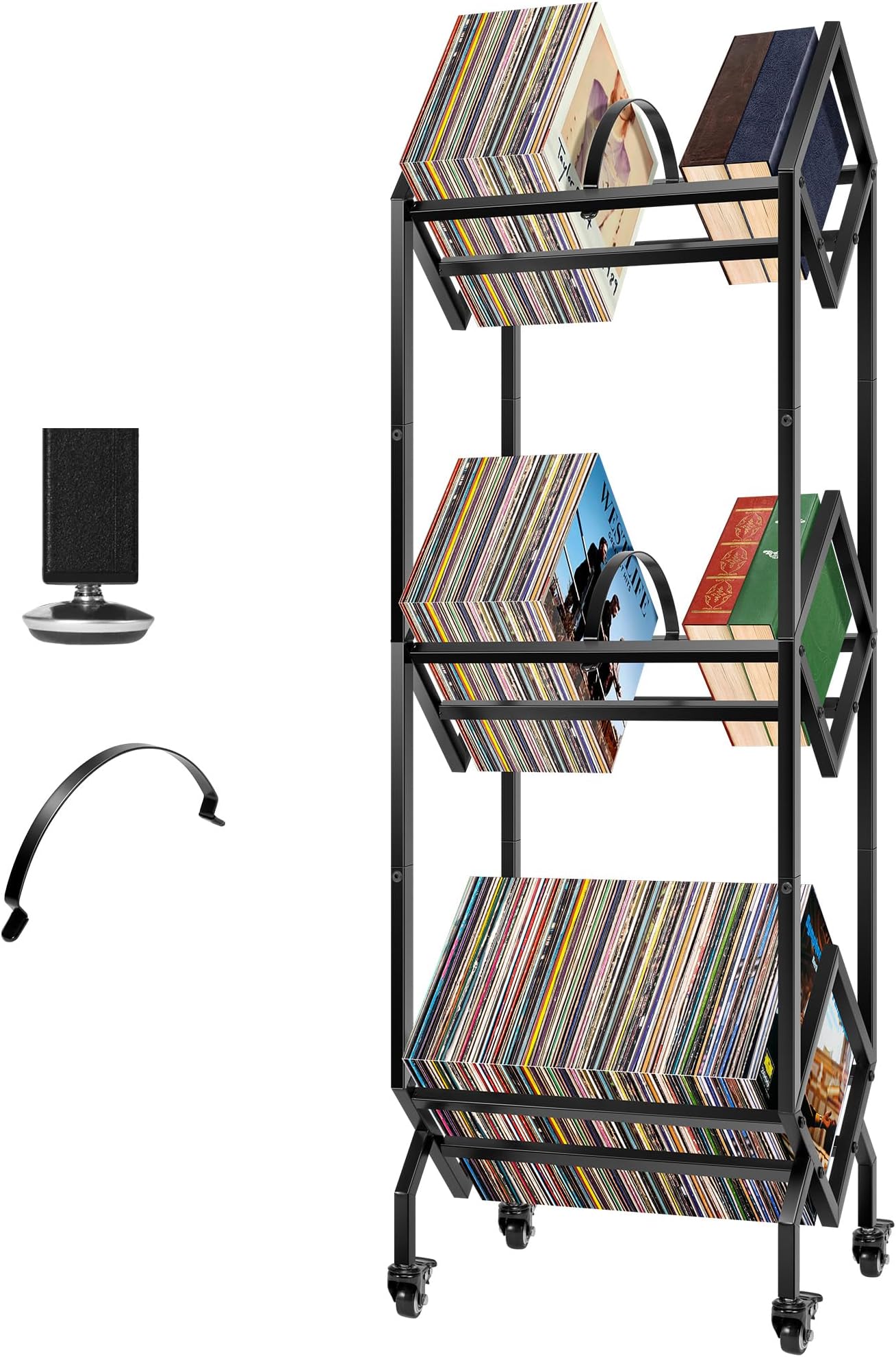 Amazon.com: VIVOHOME Vinyl Record Storage Rack, 3 Tier Record Organizer ...