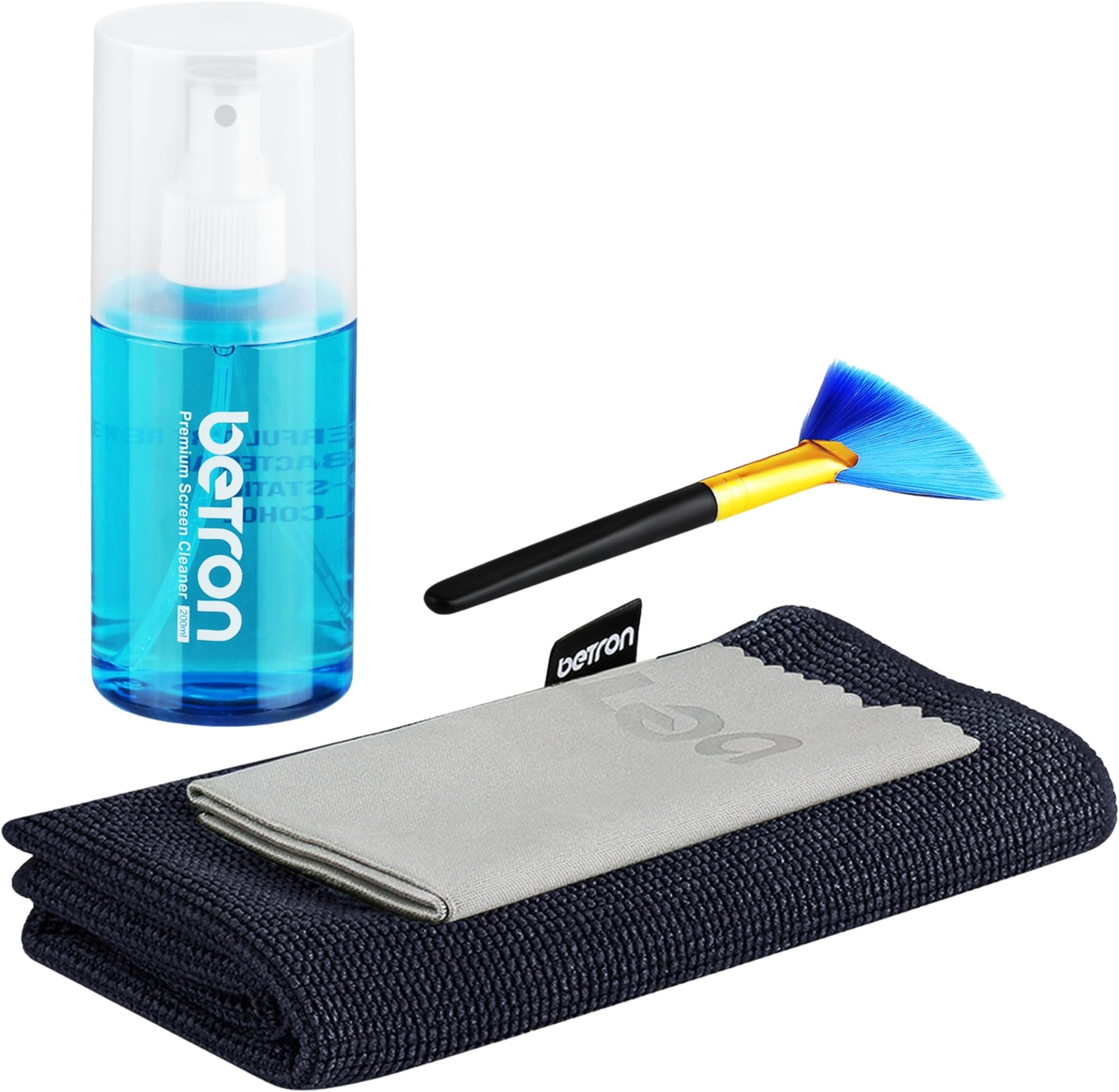 Betron Screen Cleaner with 200ml Spray and 2 Reusable Microfibre Wipes ...