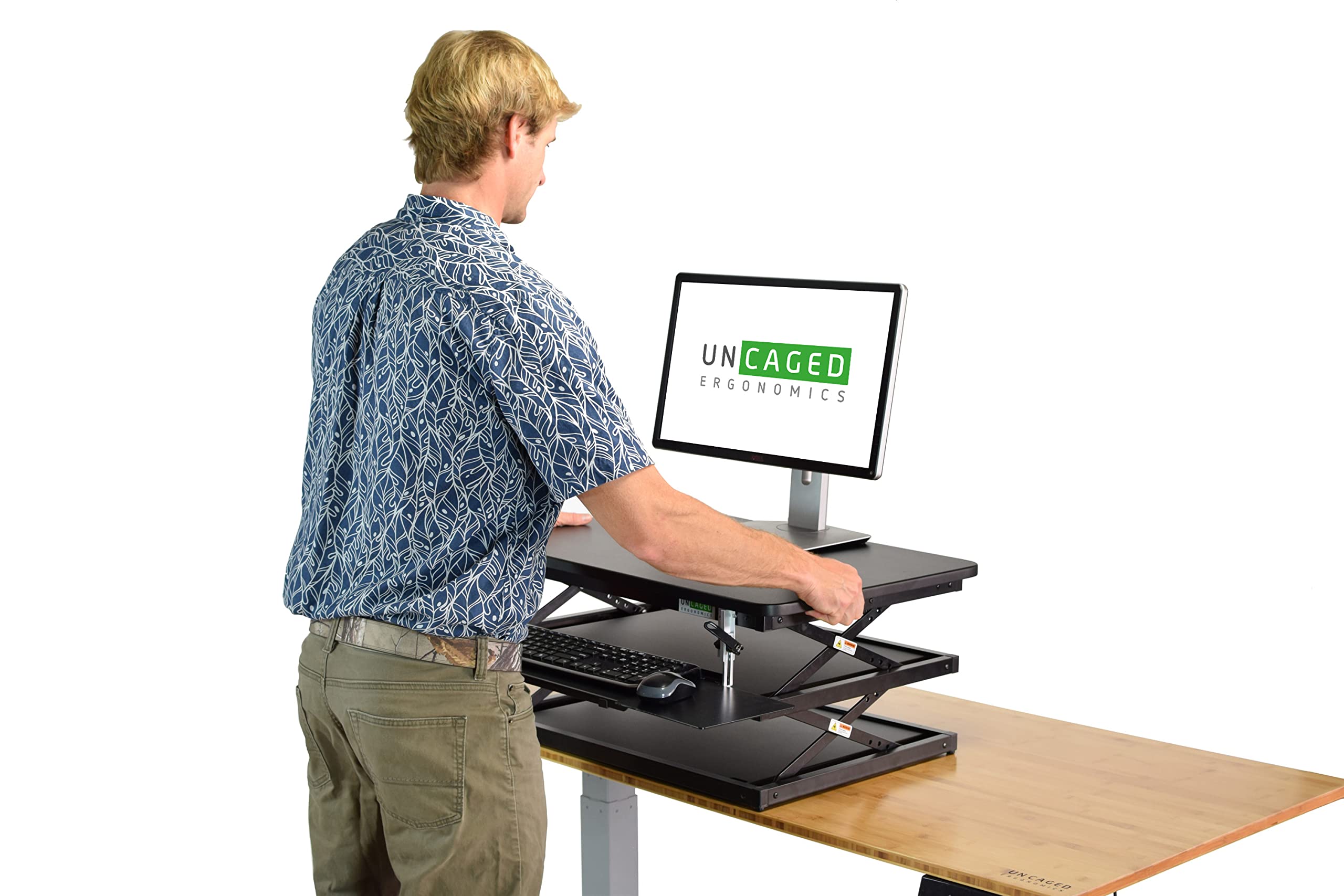 Buy CHANGEdesk tall ergonomic standing desk converter adjustable height ...