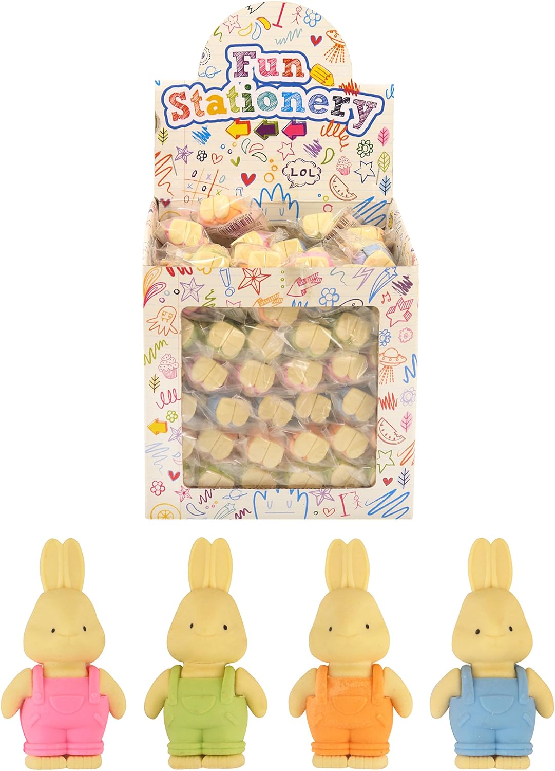 Henbrandt 4x Rabbit Erasers 3D Easter Bunny Cute Rabbits Novelty Rubber ...