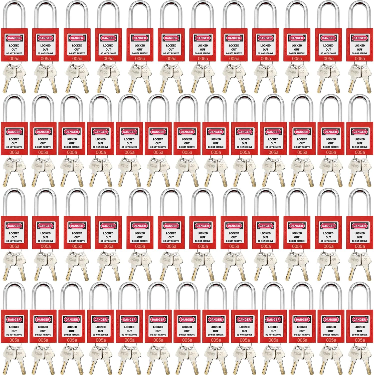 Lockout Tagout Lock 50pcs Keyed Alike OSHA Loto Safety Key Locks Same ...