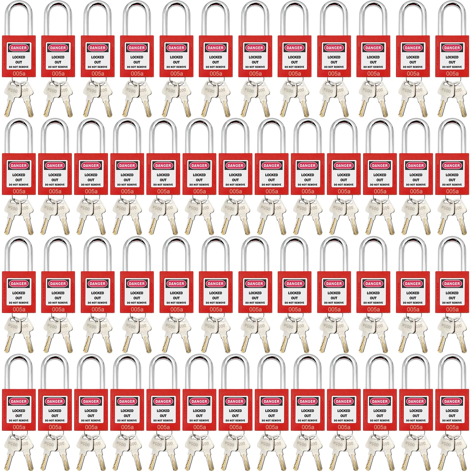 Lockout Tagout Lock 50pcs Keyed Alike OSHA Loto Safety Key Locks Same ...