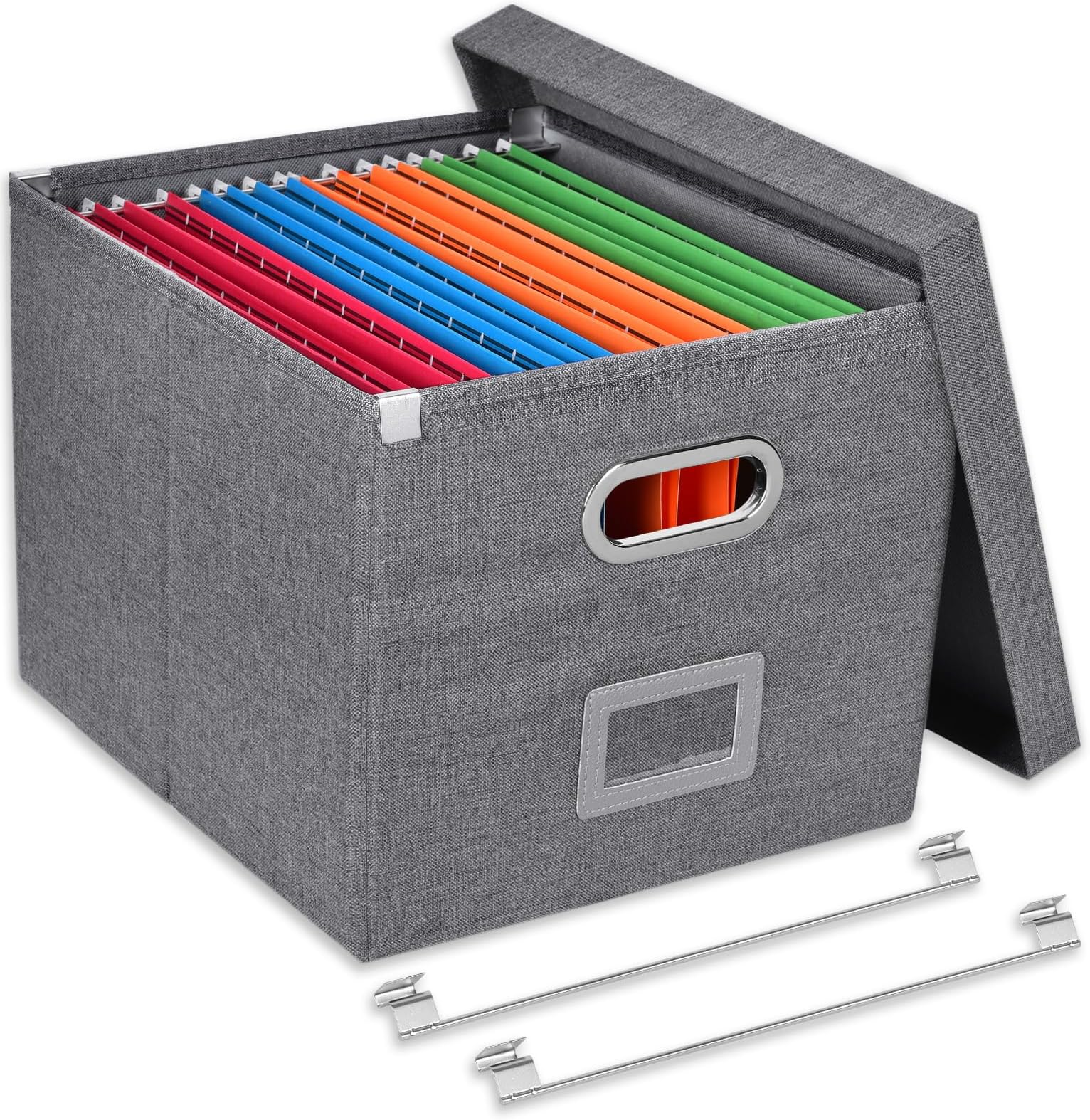 Umtiti A4-Size File Organizer Box with Lid（Folders not Included. File ...