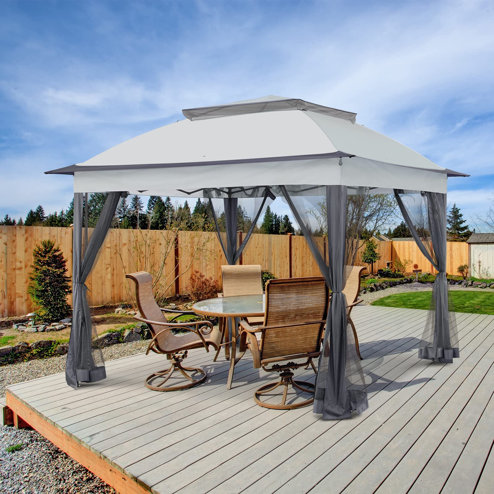 Amazon.com : EAGLE PEAK 11x11 Pop Up Gazebo with Mosquito Netting, Easy ...