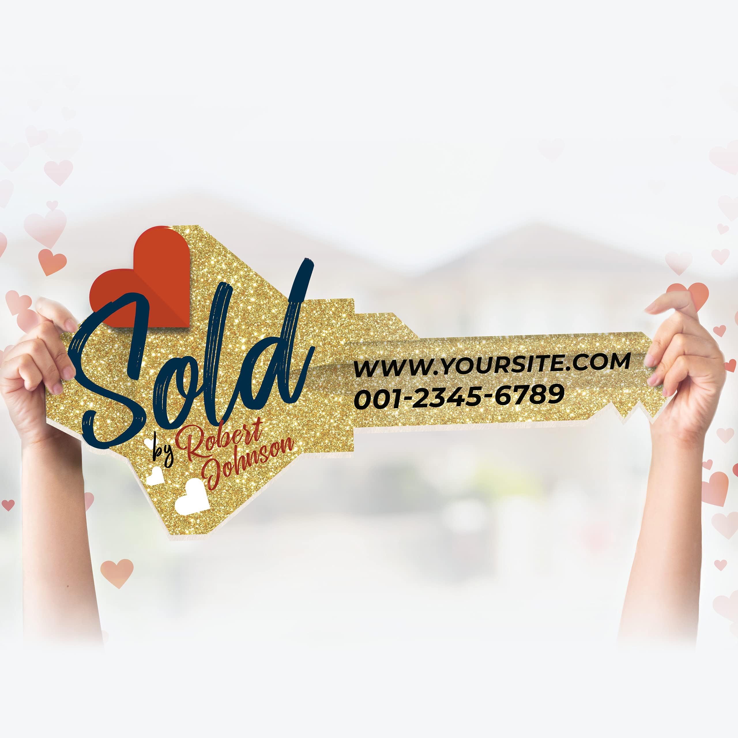 Amazon.com : Real Estate Sold Sign for New Homeowners, 16.7 Inch House ...