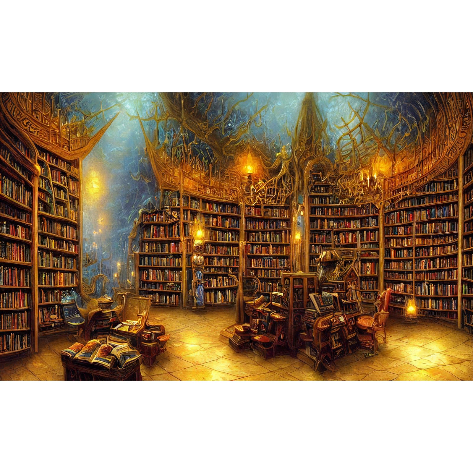 Amazon.com : Medieval Fairytale Library Backdrop Vintage Bookshelf ...