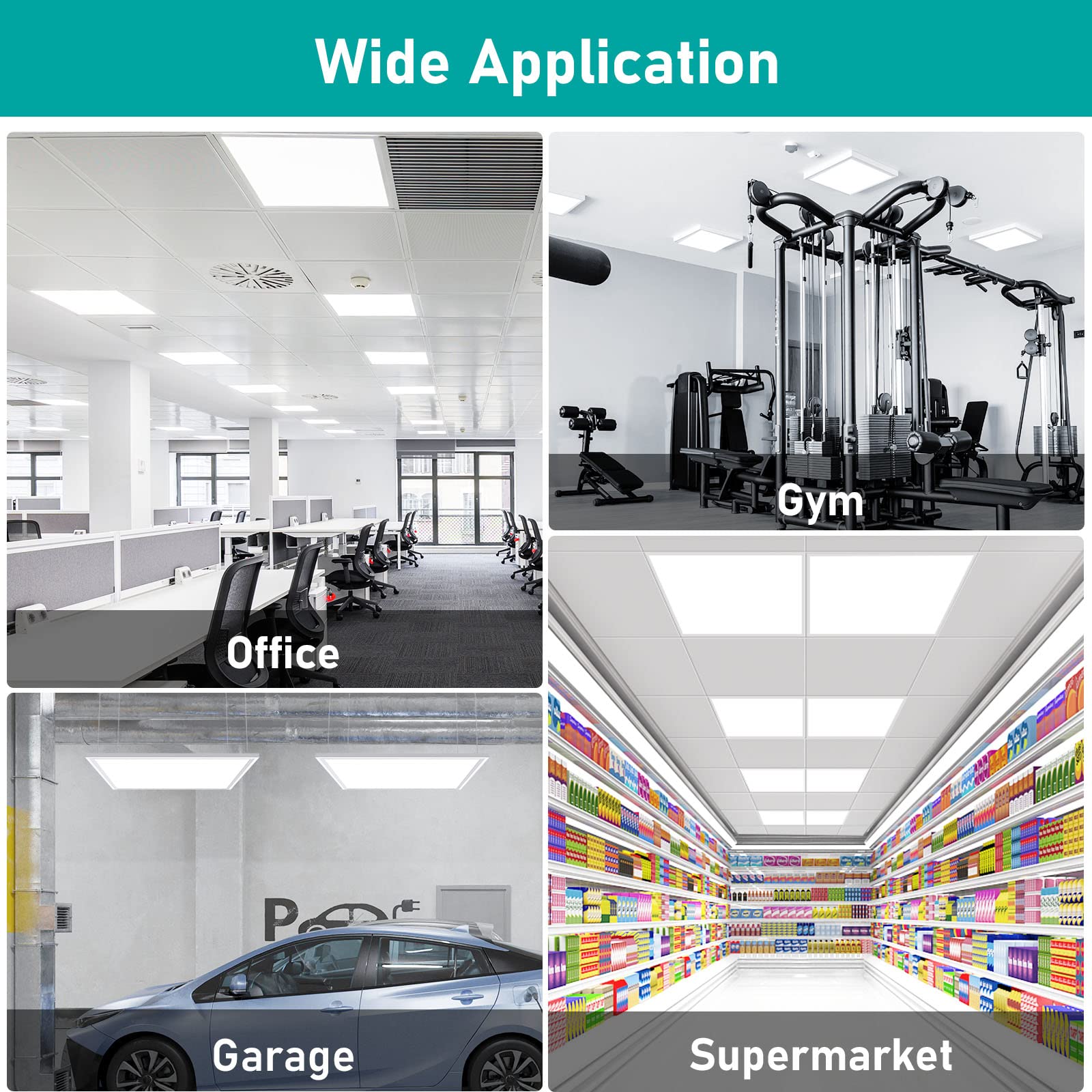 2x2 LED Flat Panel Light-40W 4400LM Brighter-Change 3000K/4000K/5000K ...