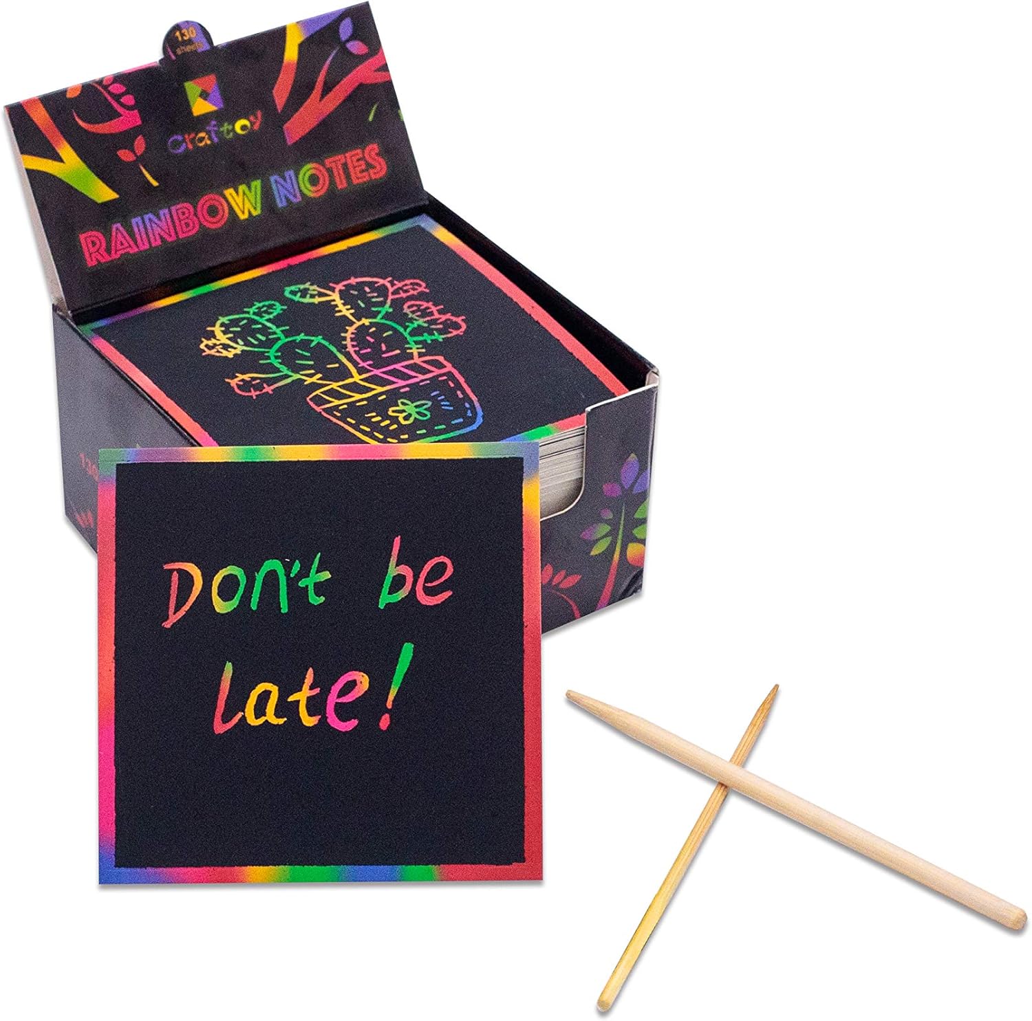 Buy Craftoy Scratch Art Notes Magic Scratch Note Off Paper Pads Cards ...