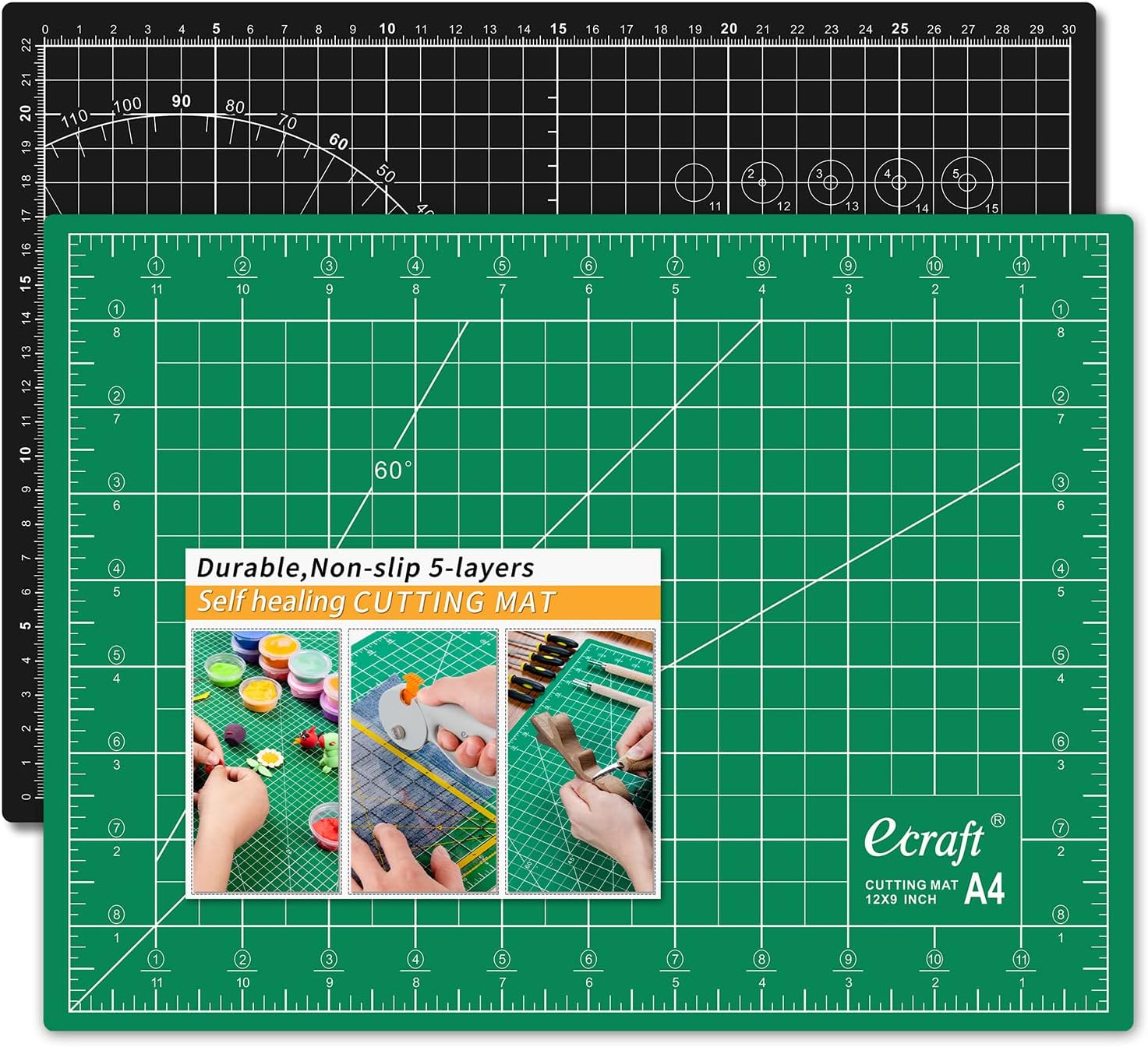 Ecraft Self Healing Cutting Mat 9 X 12 A4 Double Sided 5 Ply Fabric Ecraft Self Healing Cutting Mat 9 X 12 A4 Double Sided 5 Ply Fabric