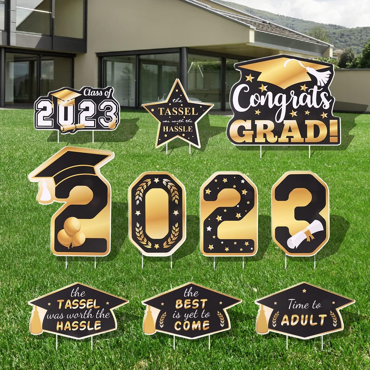 Amazon.com : Chunful 12 Pack Graduation Yard Signs Grad Decoration 2024 ...
