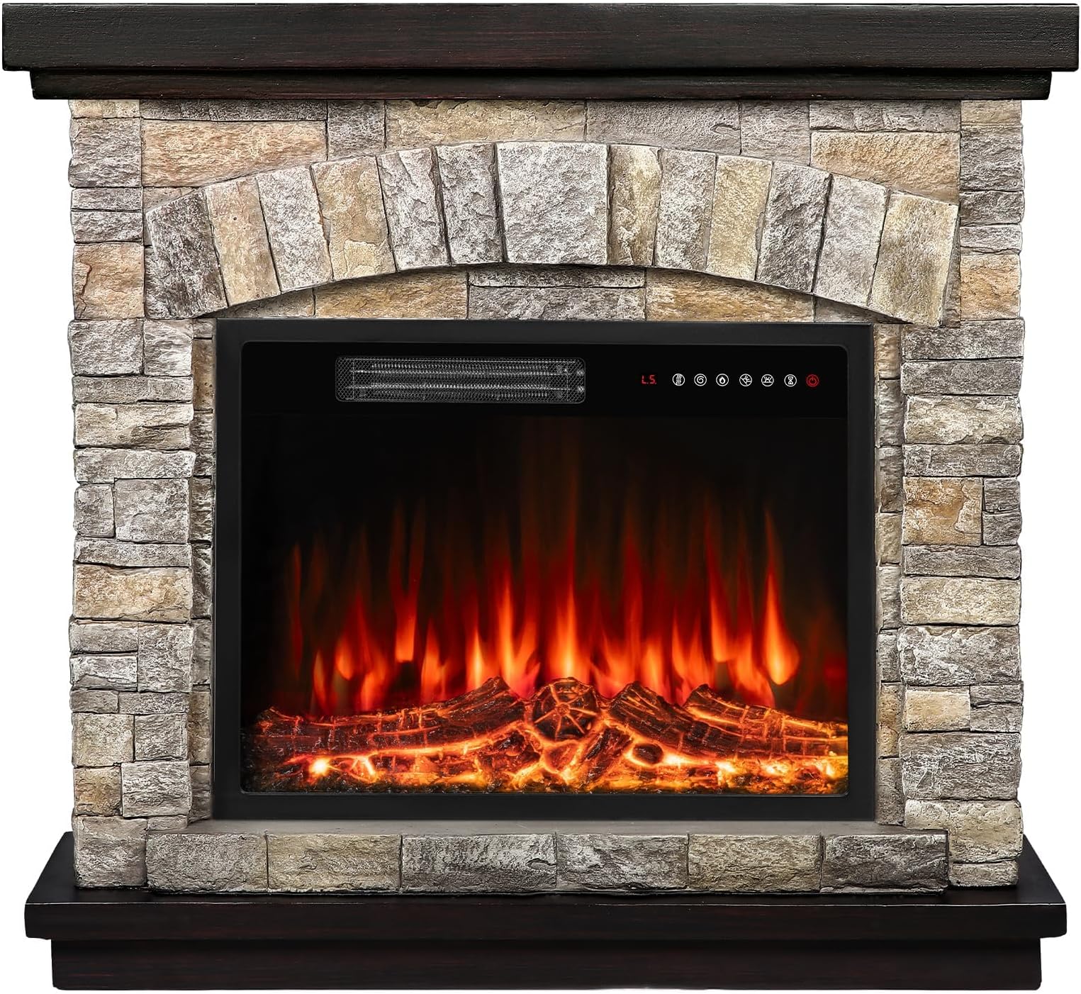 Amazon.com: Muskoka 42" Sable Mills Electric Fireplace -Grey Faux Stone ...