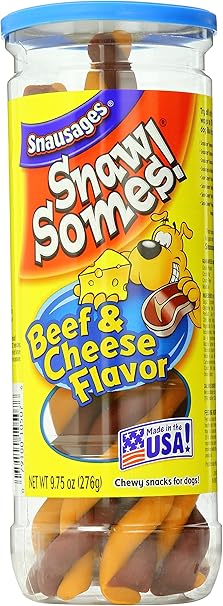 Amazon.com : Snausages Snawsomes! Beef & Cheese Snacks for Dogs 9.75 ...