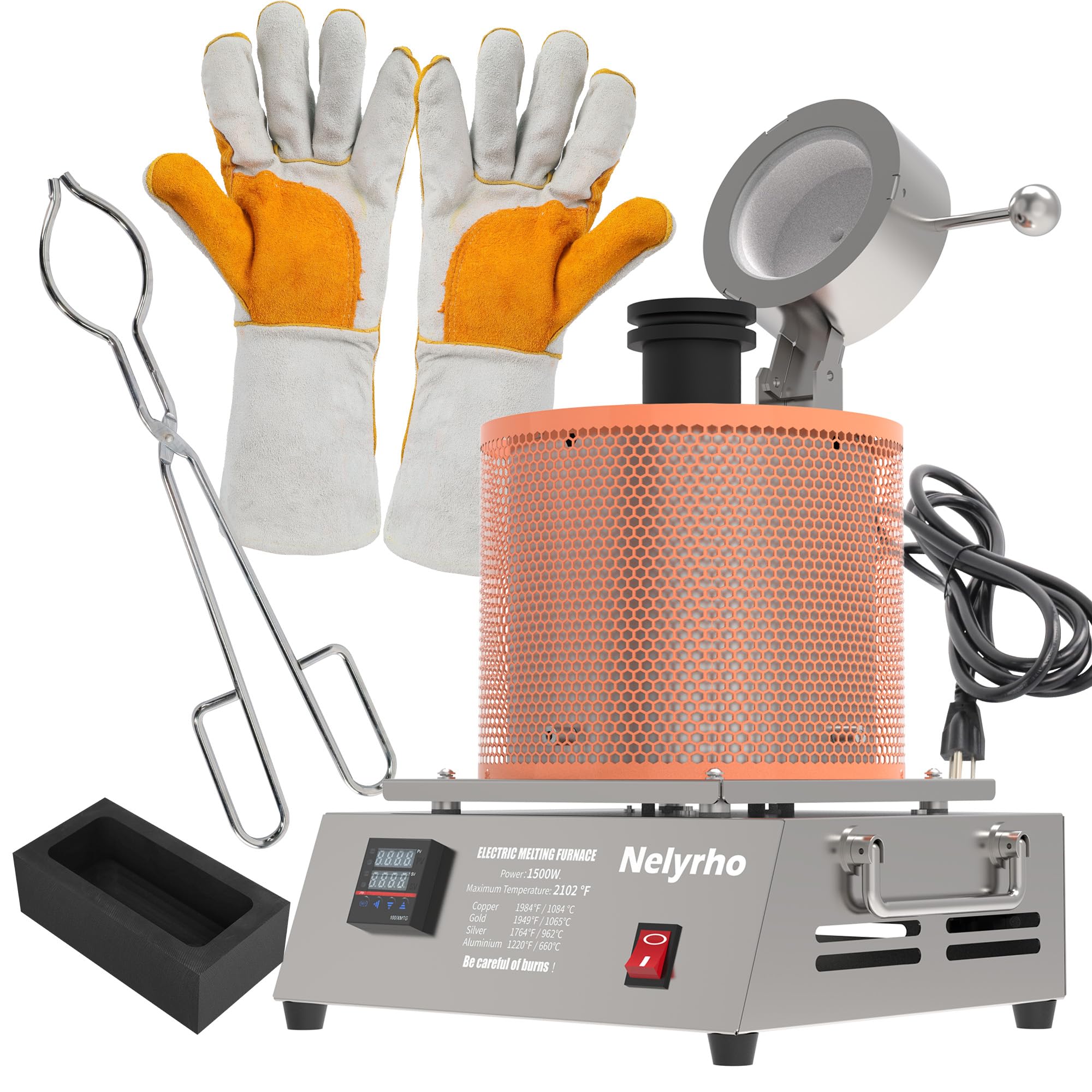 Snapklik.com : 1500W Electric Melting Furnace - Heats Up To 2102, PID ...