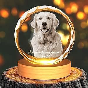 Amazon.com: Emoragifou Pet Crystal Photo Customized, Dog Memorial Gifts For Loss Of Dog, Cat ...