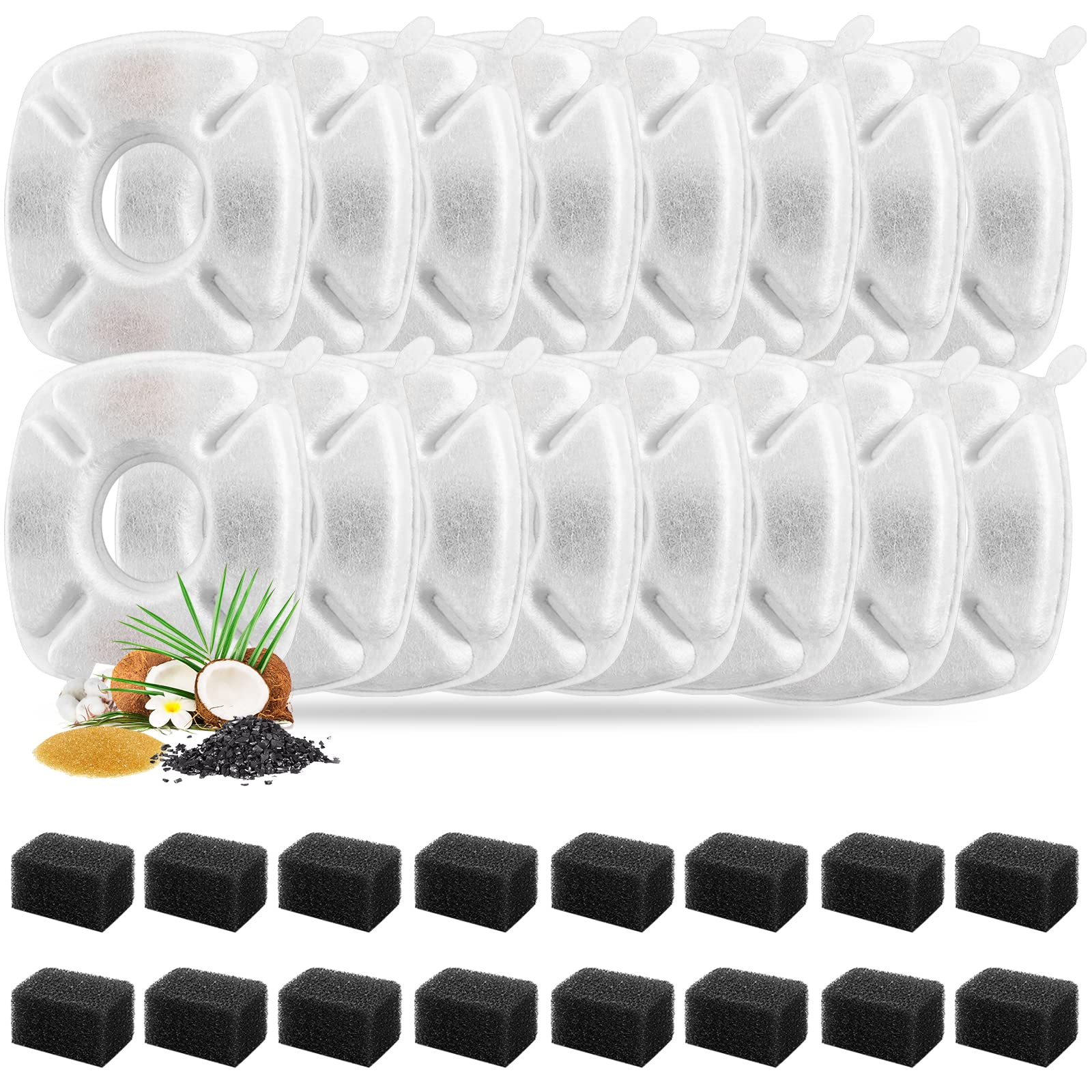 Amazon.com : 32 Pcs Cat Fountain Replacement Filters - 16 Pack with 16 ...