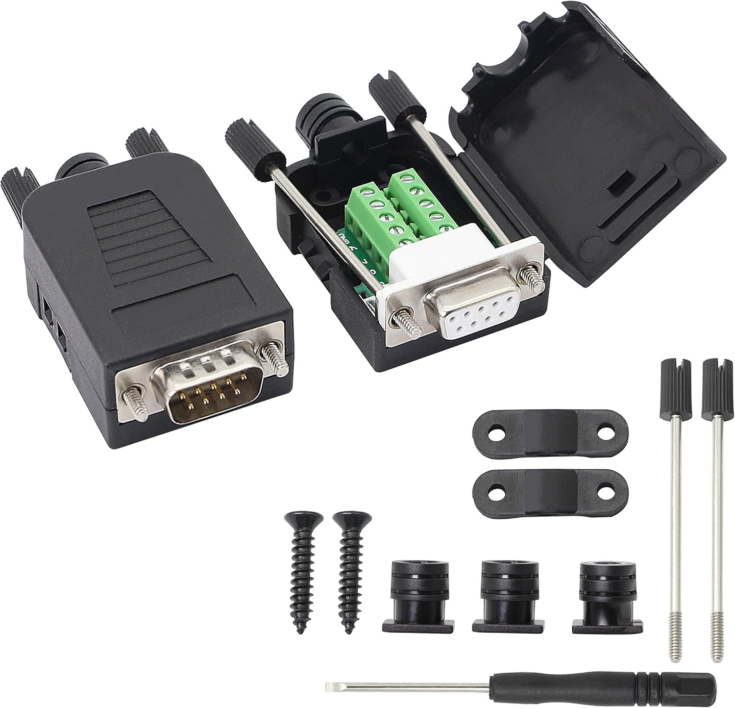 Amazon.com: GELRHONR DB9 Breakout Connector，9-pin Female Adapter to ...