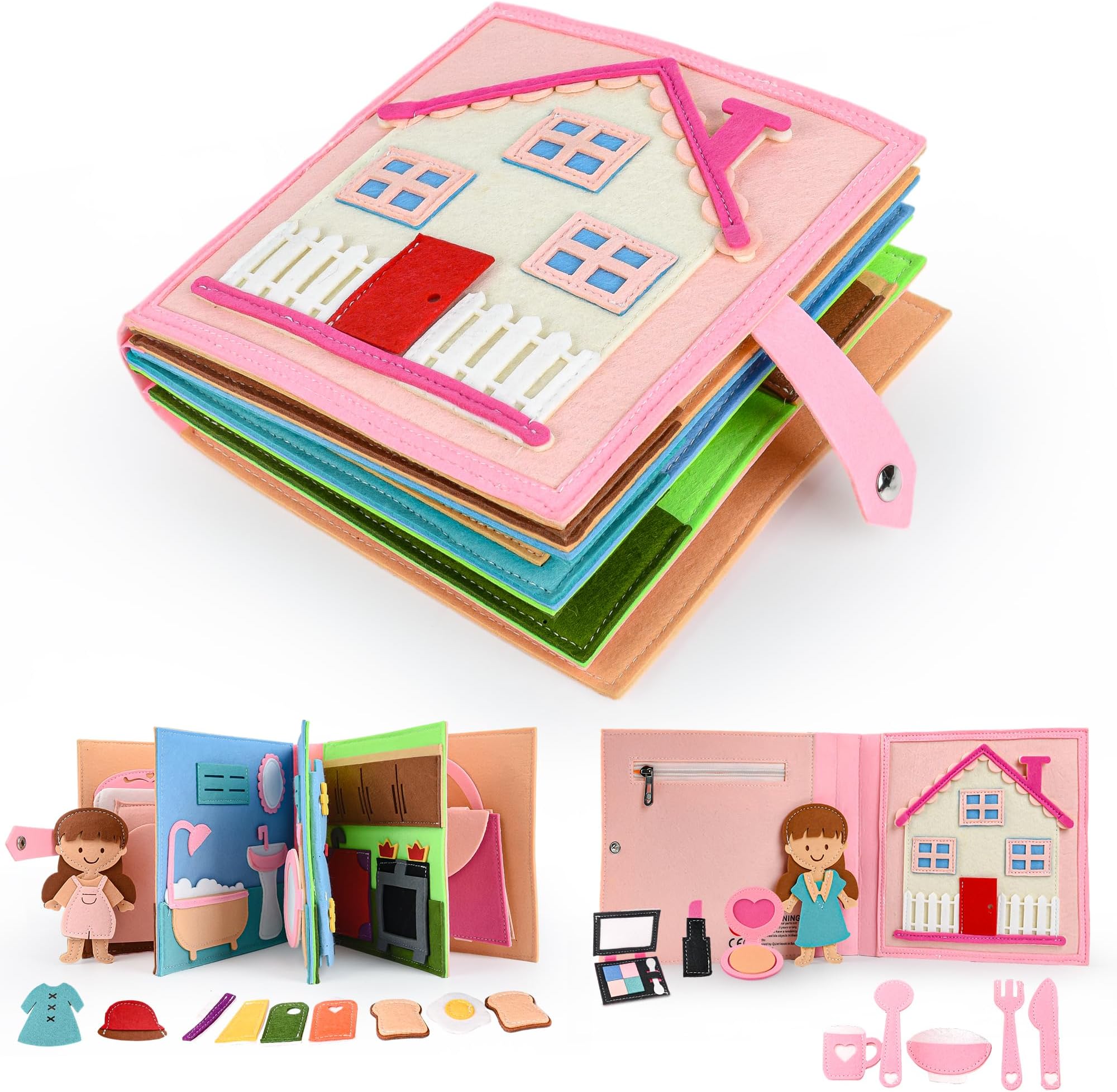 Curious Columbus Quiet Book – My Big Day Blue - Montessori Fabric ...